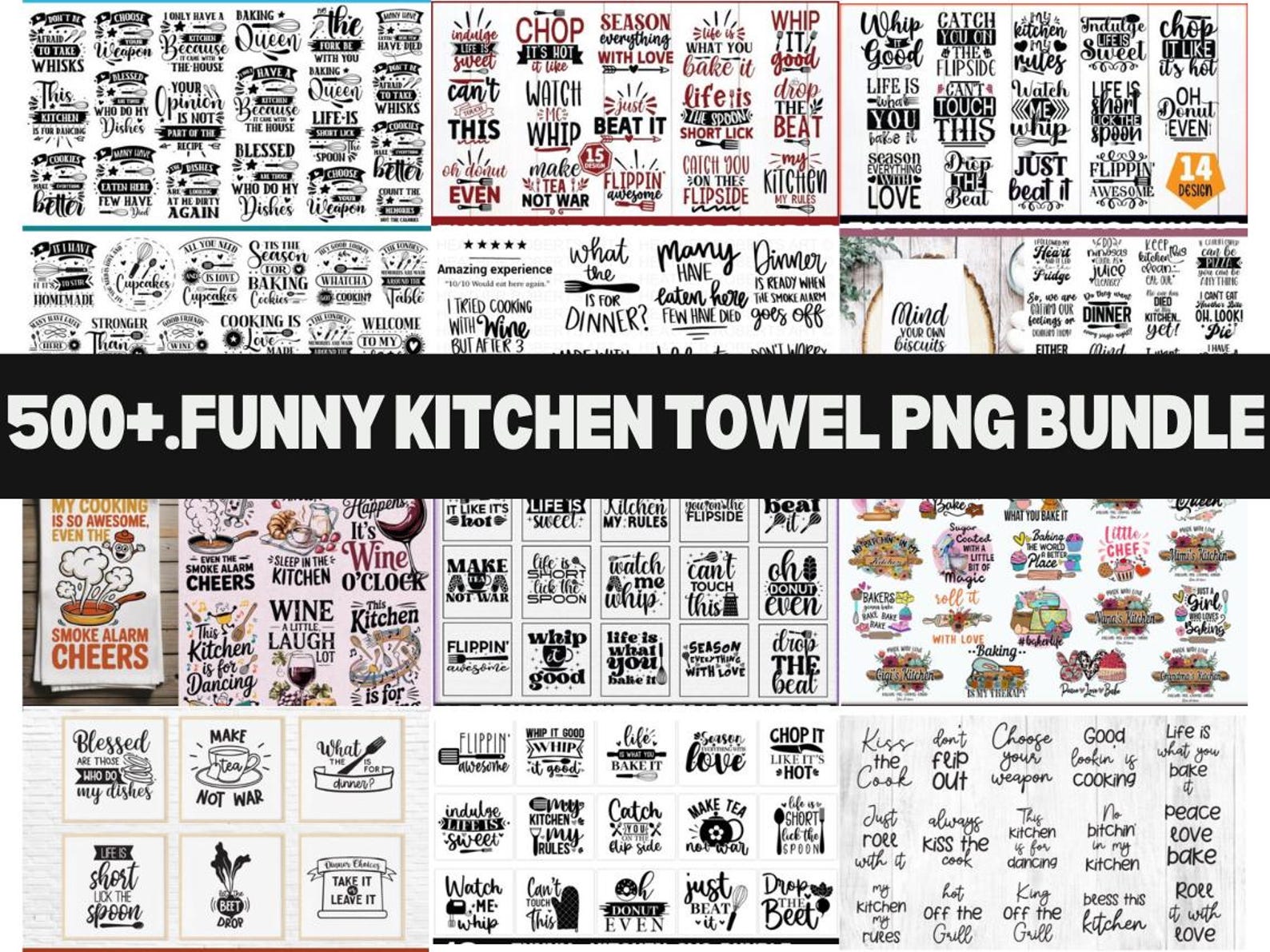Funny Kitchen Quotes PNG Bundle, Baking & Cooking Sublimation Designs ...