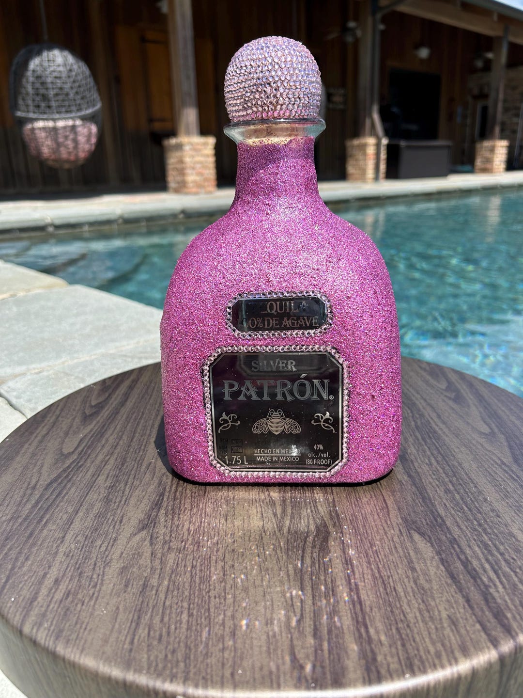 Large Bedazzled Patron Bottle (empty) - Etsy