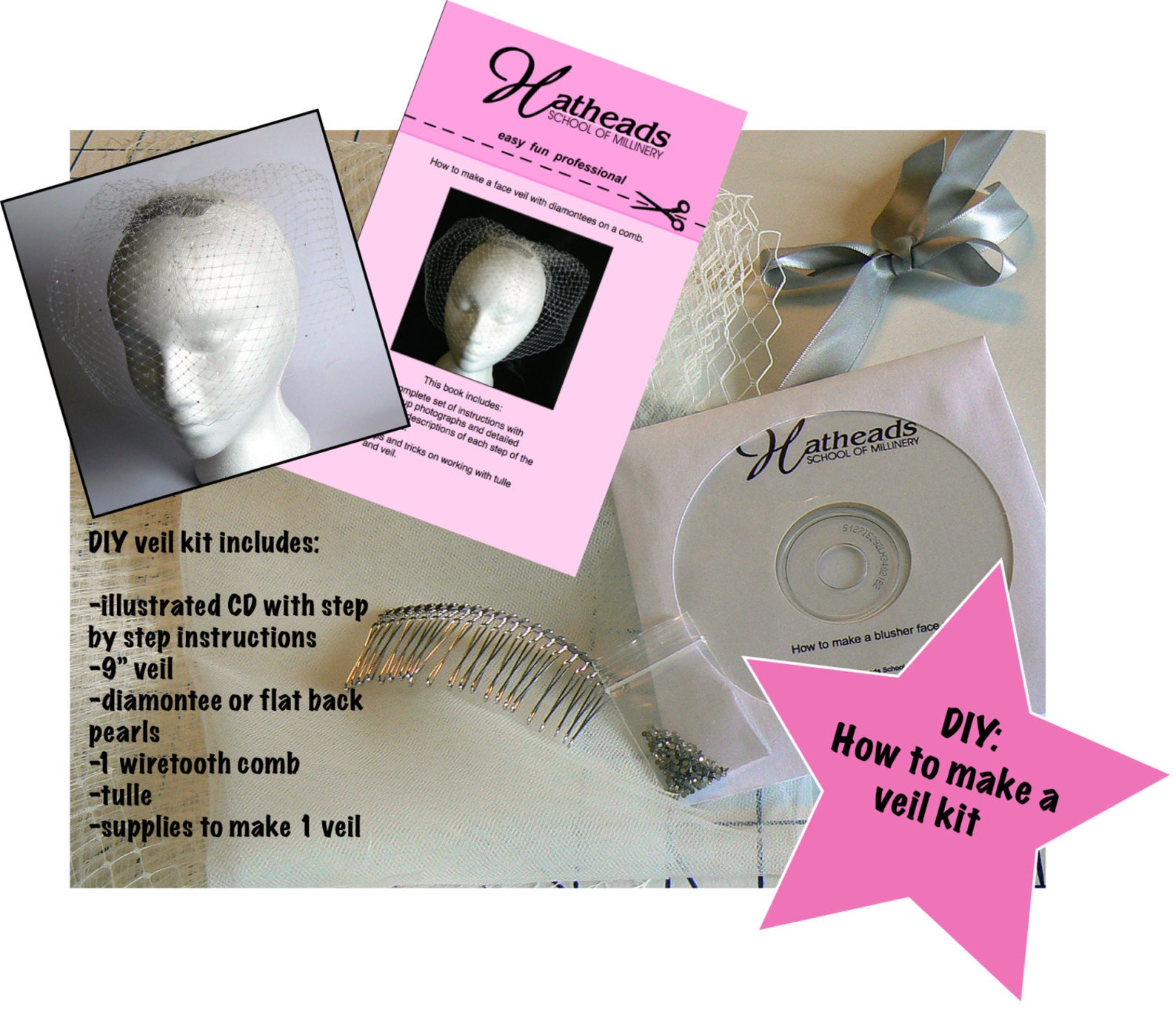 DIY How to Make a Veil Kit Cd Make a Face Veil Rhinestone Veil - Etsy