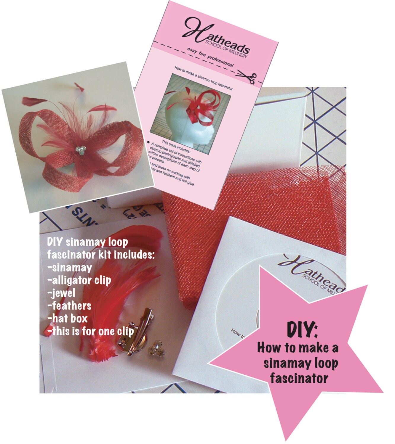 How to Make a Sinamay Loop Fascinator Kit - Cd Hat Making Fascinator ...