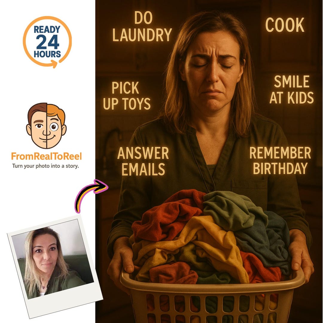 Custom Funny Mom Mental Load Portrait | AI Illustrated Gift for Mother ...