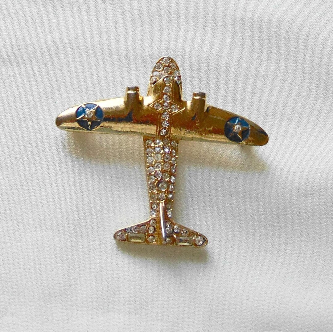 Vintage 50s POLCINI World War II Fighter Airplane Pin Brooch ...