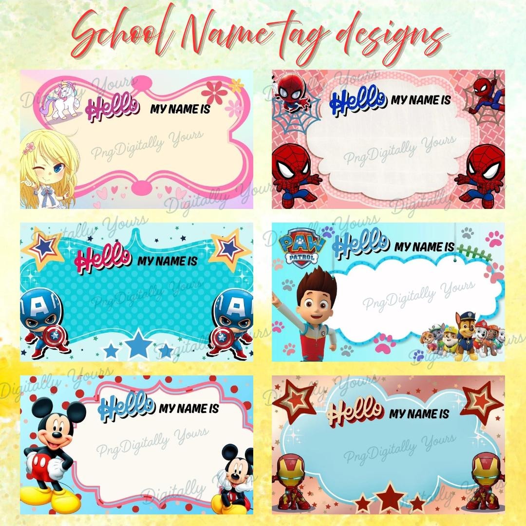 PNG Chibi Cute Girl Name Tag Design for School, Birthdays and Other ...