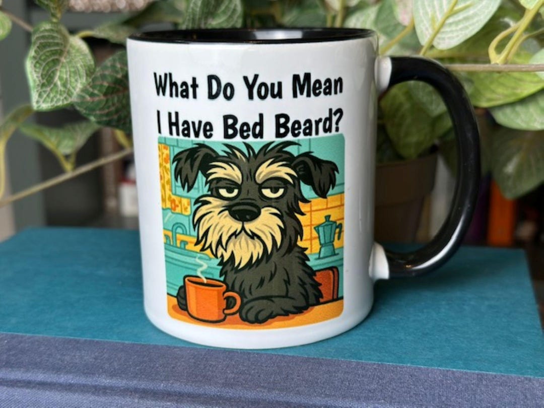 Retro Miniature Schnauzer Coffee Mug: Morning Humor With Grumpy Dog ...