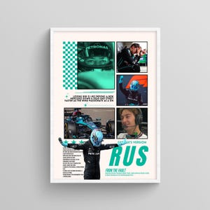 George Russell Formula 1 Poster, Mercedes-amg Petronas F1 Digital Wall ...