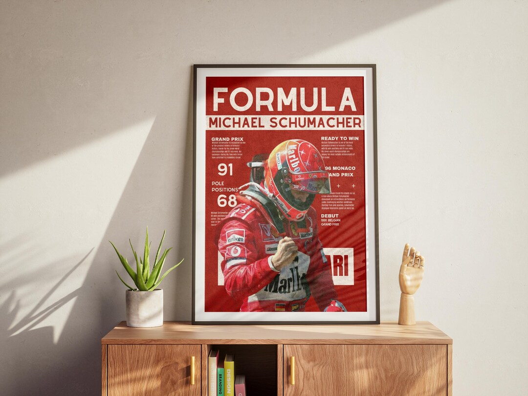 Michael Schumacher Formula 1 Poster: Ferrari Racing Wall Art (digital ...