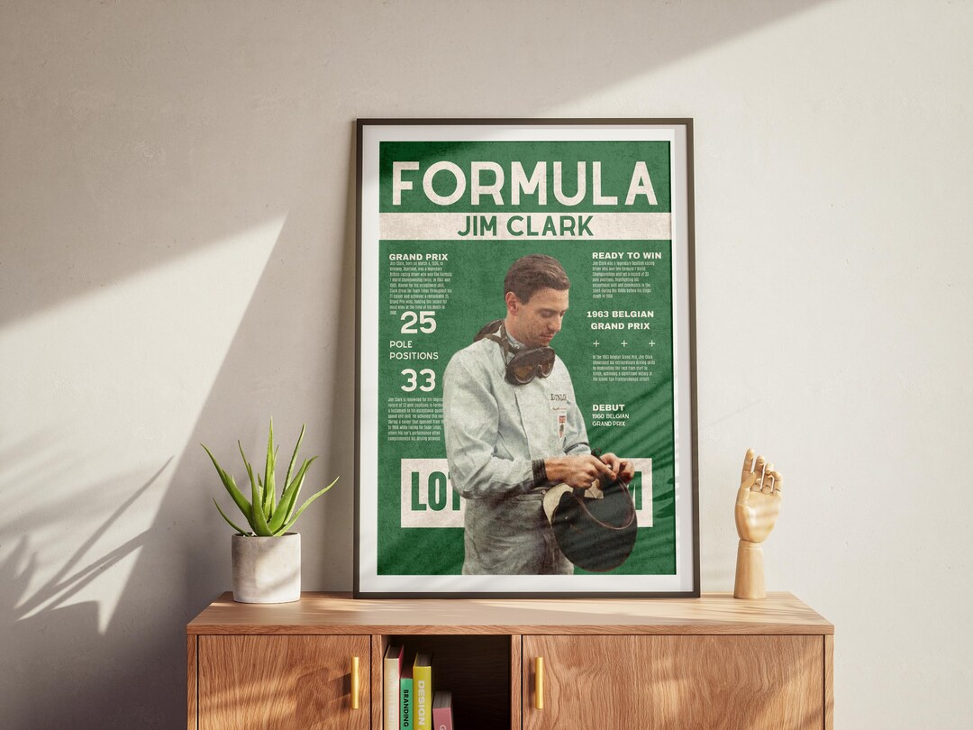 Jim Clark Formula 1 Poster: Lotus Racing Wall Art (digital Download) - Etsy