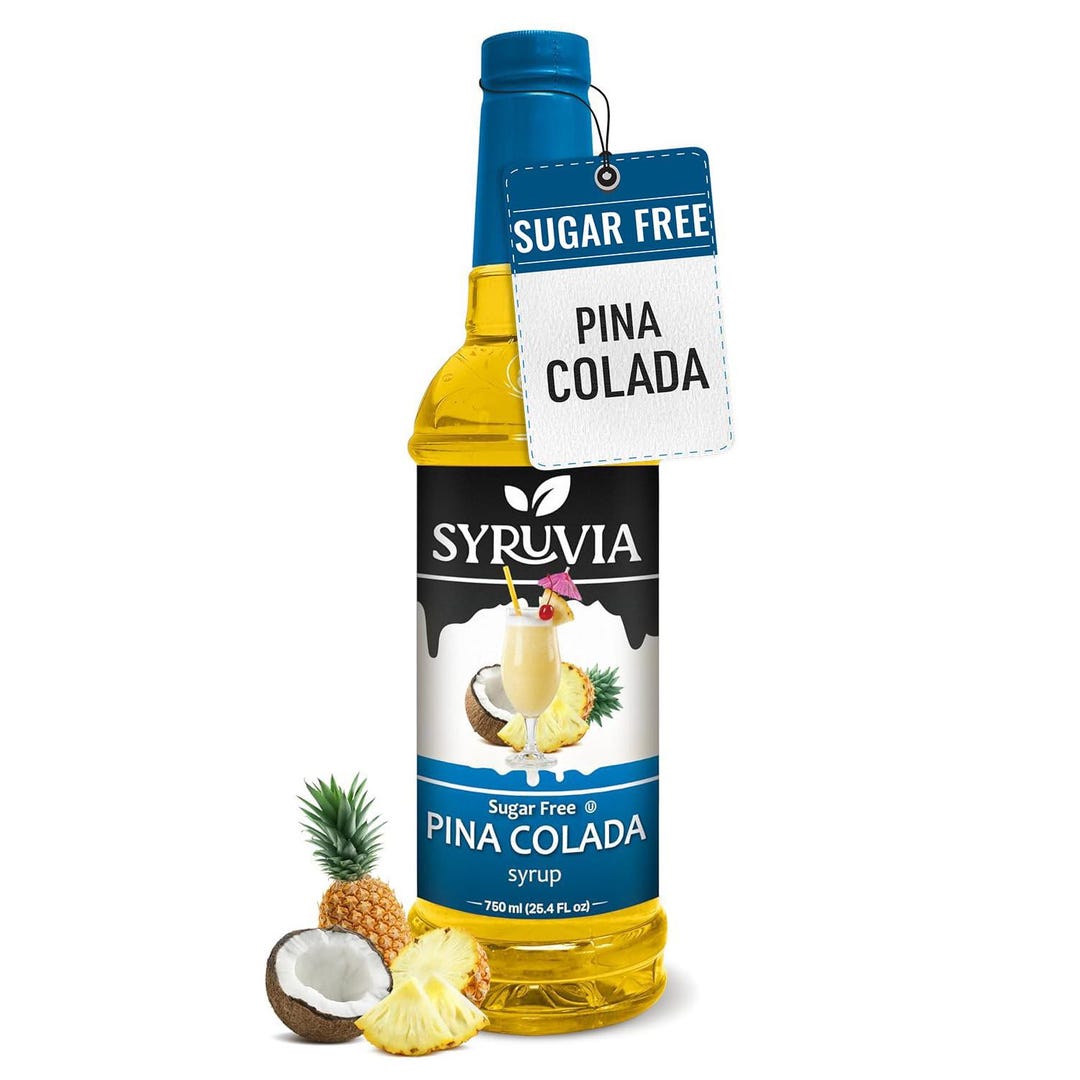 Syruvia Sugar Free Pina Colada Syrup for Drinks 25.4 Fl Oz Pina Colada ...