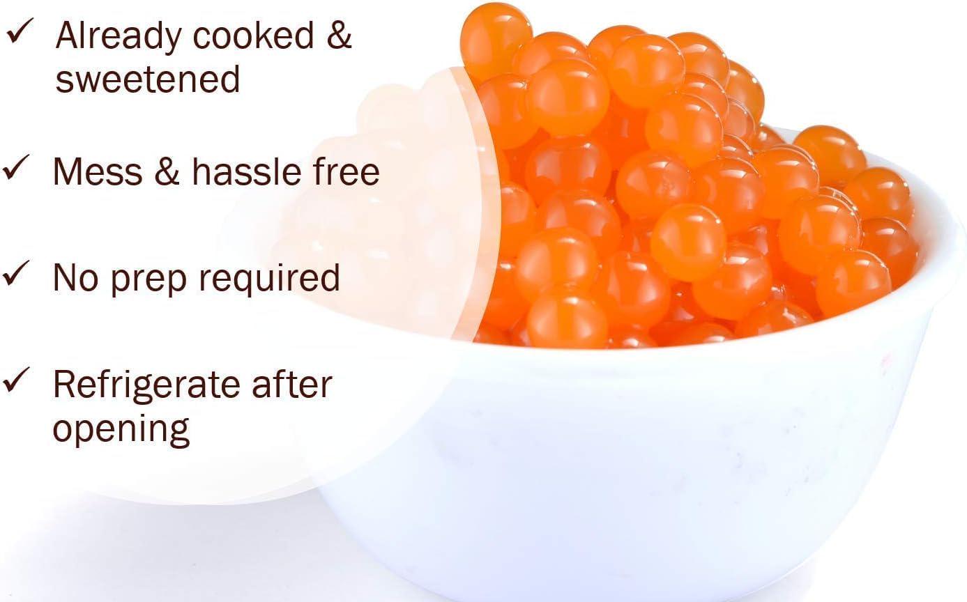 Boba Pearls, Mango Popping Bursting Boba, Tapioca Pearls for Bubble Tea ...