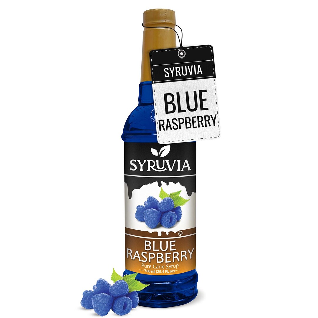 Syruvia Blue Raspberry Syrup for Drinks 25.4 Fl Oz Blue Raspberry ...