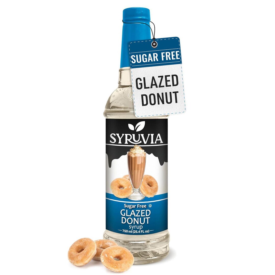 Syruvia Sugar Free Glazed Donut Syrup for Coffee 25.4 Fl Oz Premium ...