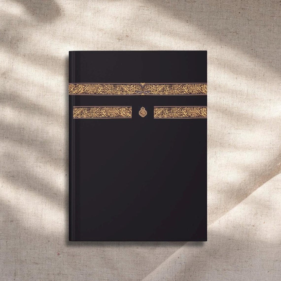Kaaba Inspired Journal - Black Gold Islamic Notebook With Calligraphy ...