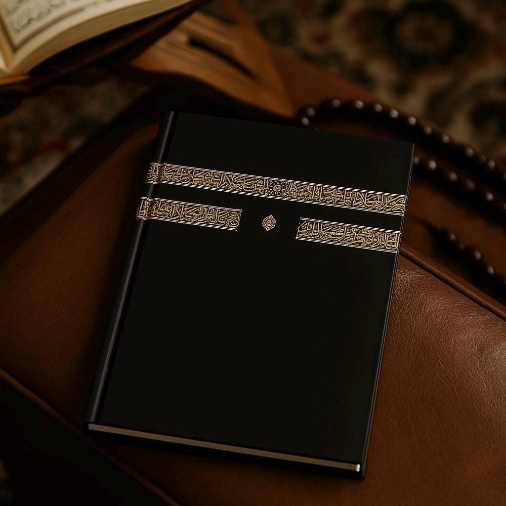 Kaaba Inspired Journal - Black Gold Islamic Notebook With Calligraphy ...