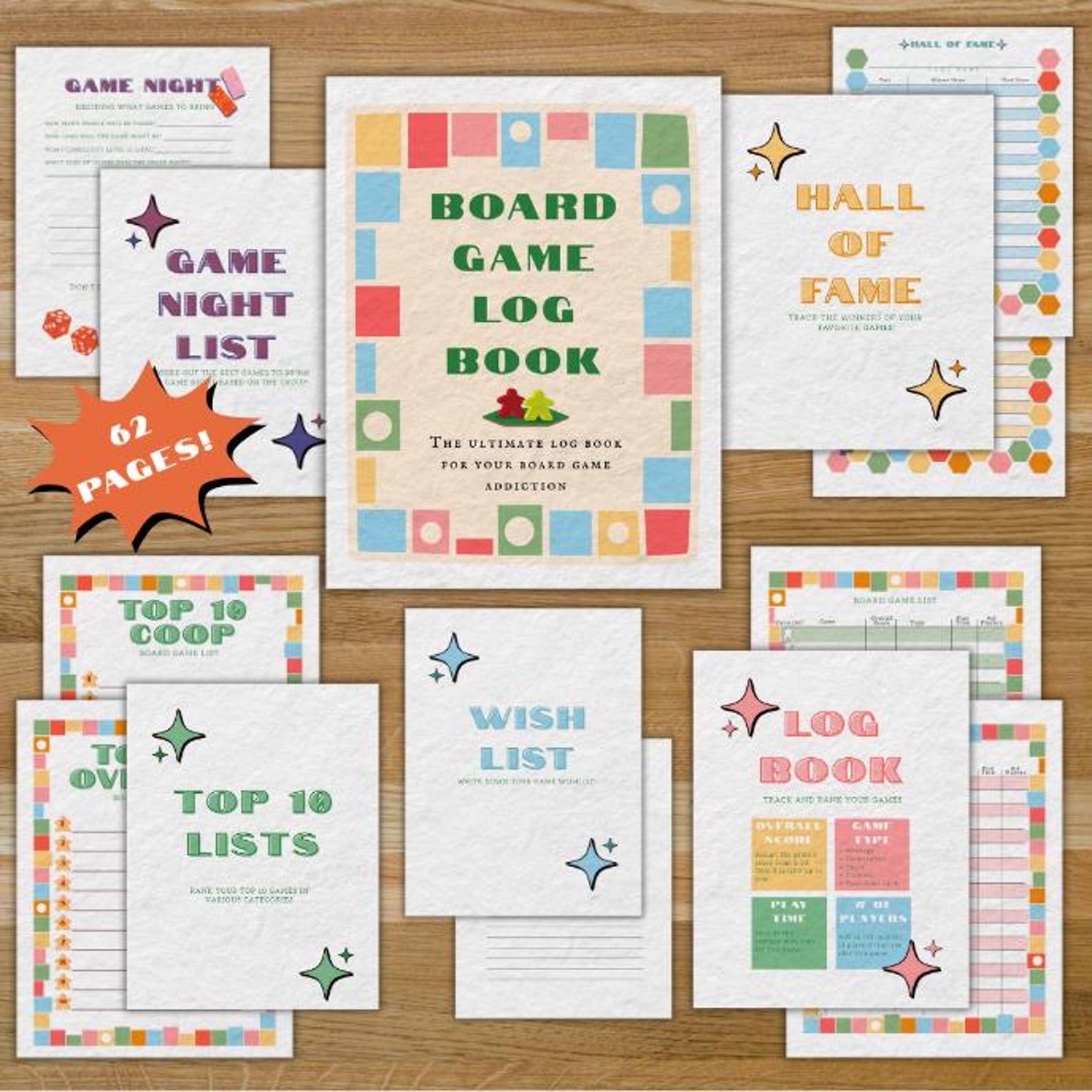 Printable Board Game Log Book, Track & Rank Your Favorite Games ...