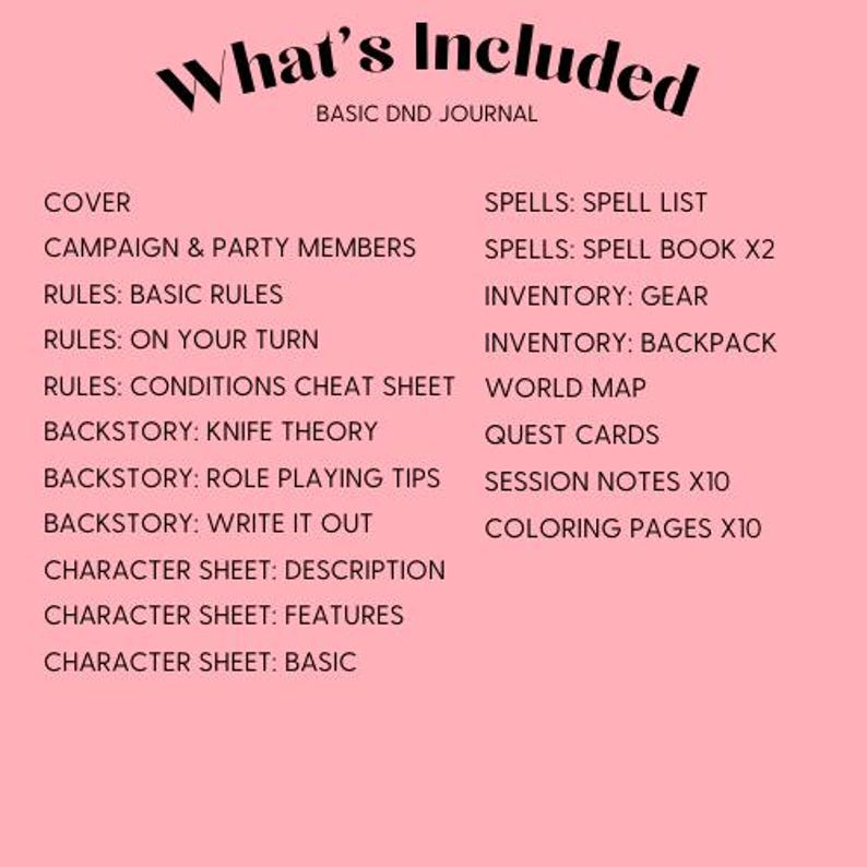 Printable Dnd Campaign Journal & Coloring Book (for the Adhd Player ...