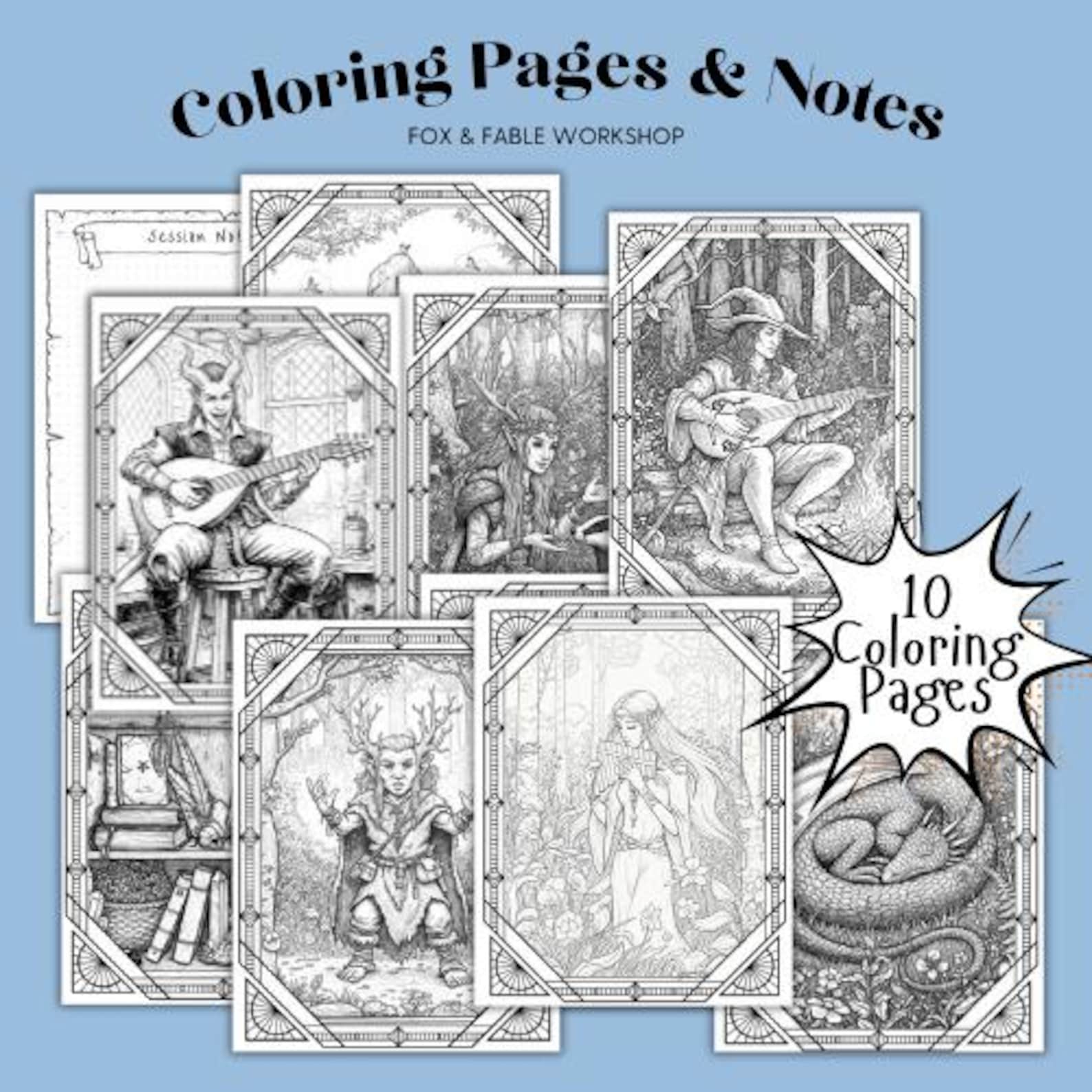 Bard Printable Dnd Campaign Journal & Coloring Book (for the Adhd ...