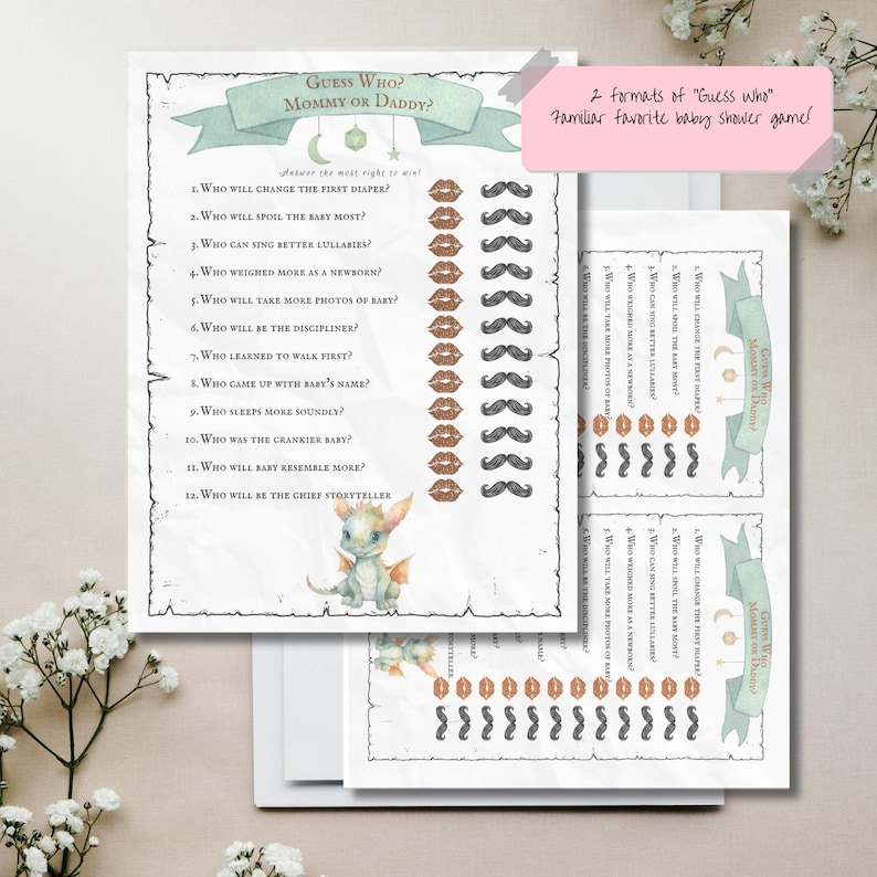 Printable Dnd Themed Baby Shower Games (instant PDF Download) - Etsy