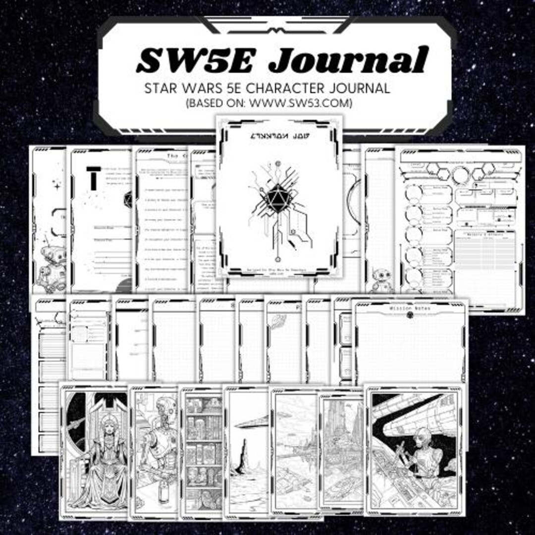 Printable Sci-fi DND SW5E Campaign Journal & Coloring Book (for the ...