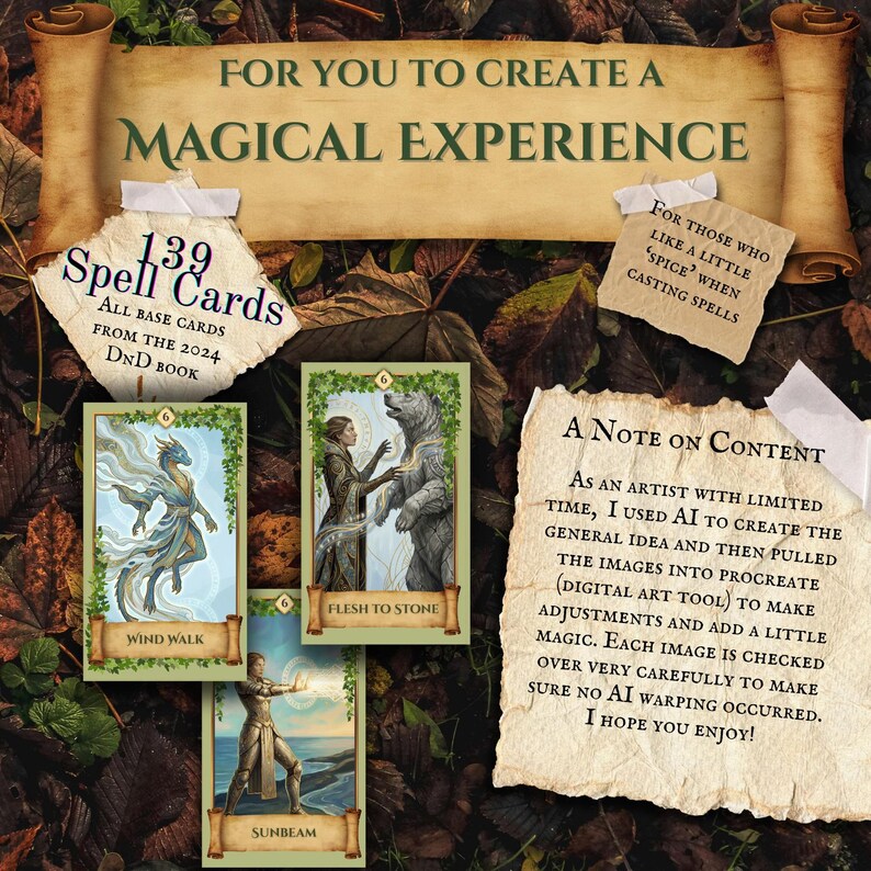 Printable Druid Dnd Spell Cards - Tarot Style From the 2024 5e Book ...