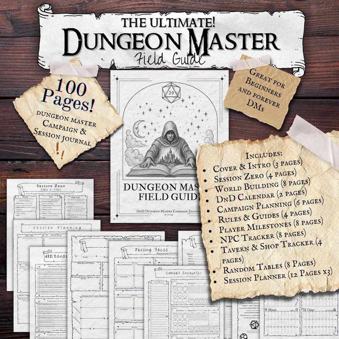 Printable Dungeon Master Campaign Journal, Dungeons and Dragons, for ...