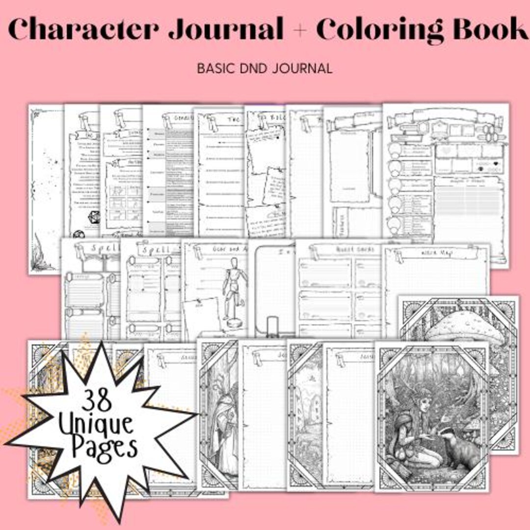 Printable Dnd Campaign Journal & Coloring Book (for the Adhd Player ...