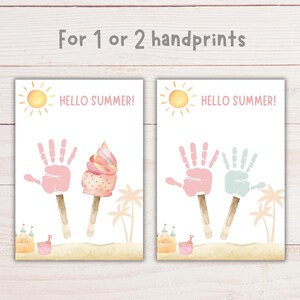 Preschool Handprint Template for Summer Handprint Crafts and Daycare ...