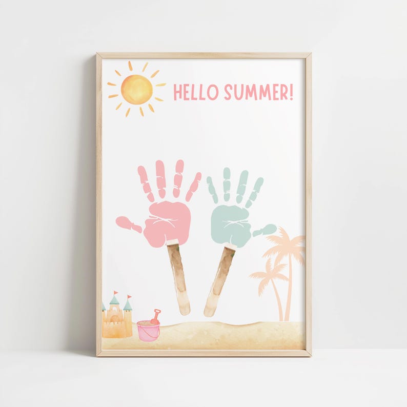 Preschool Handprint Template for Summer Handprint Crafts and Daycare ...
