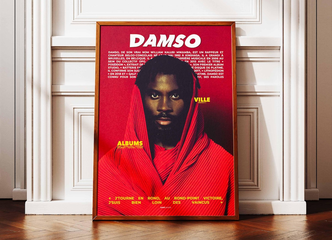 Damso Poster | Damso Print Poster | Rapper Poster | Music Artist ...