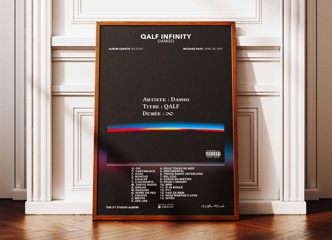 Qalf Infinity Album Poster by Damso | Damso Album Poster | Rapper ...