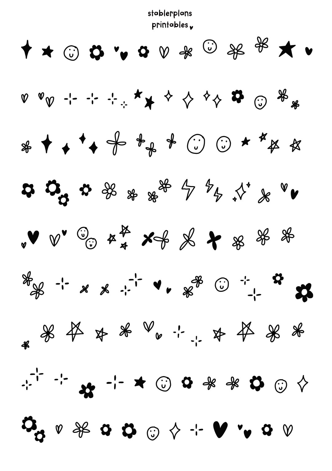 Tiny Doodles Stickers: Hand-drawn Planner Stickers (digital) - Etsy