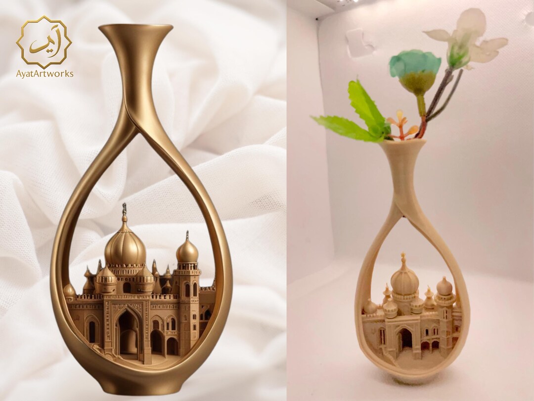 Elegant 3D Printed Fantasy Monument Vase Modern Decorative Vase for ...