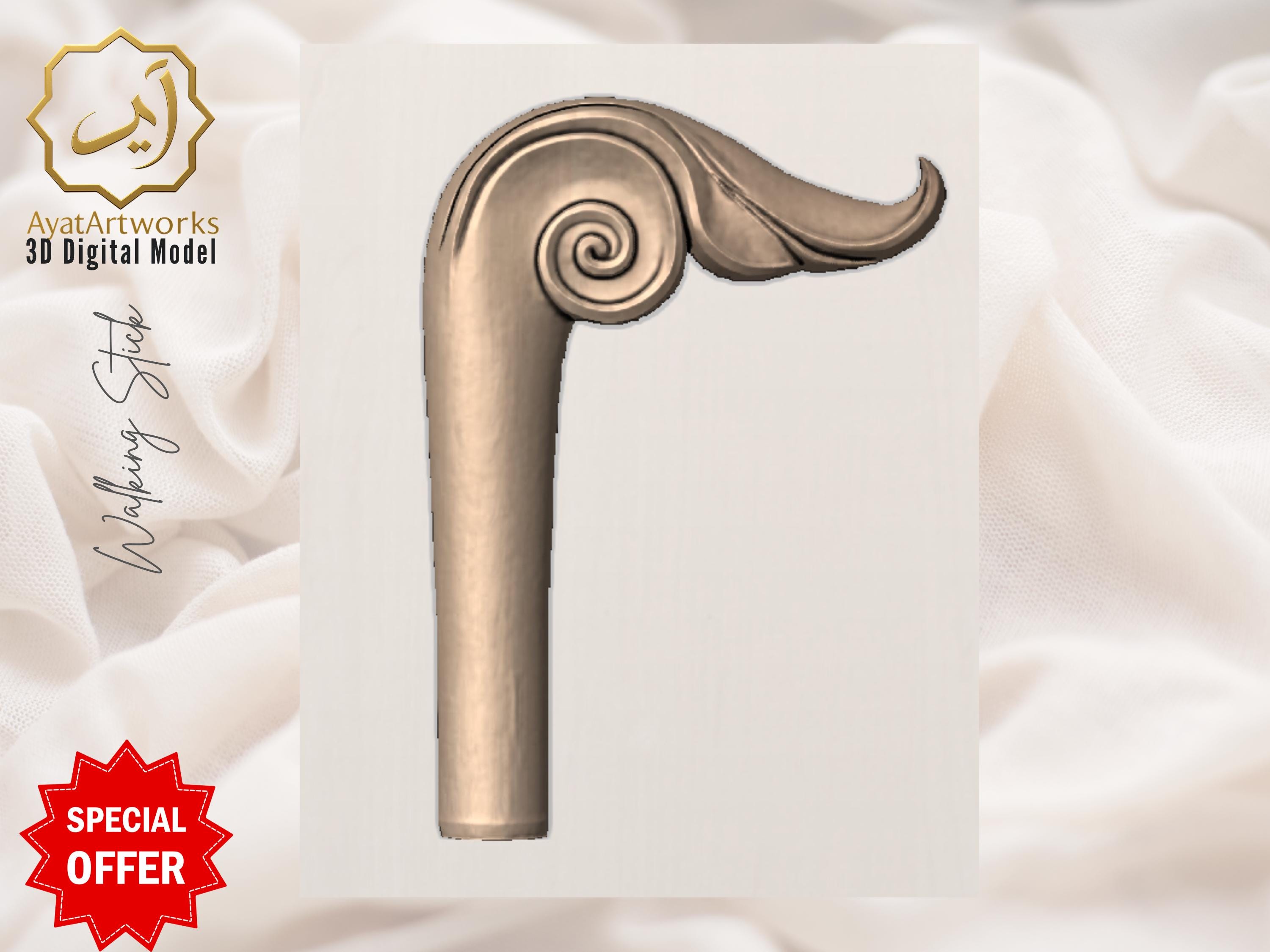 15 Walking Stick Handle STL Bundle | 3D Print Cane Handles | Instant ...