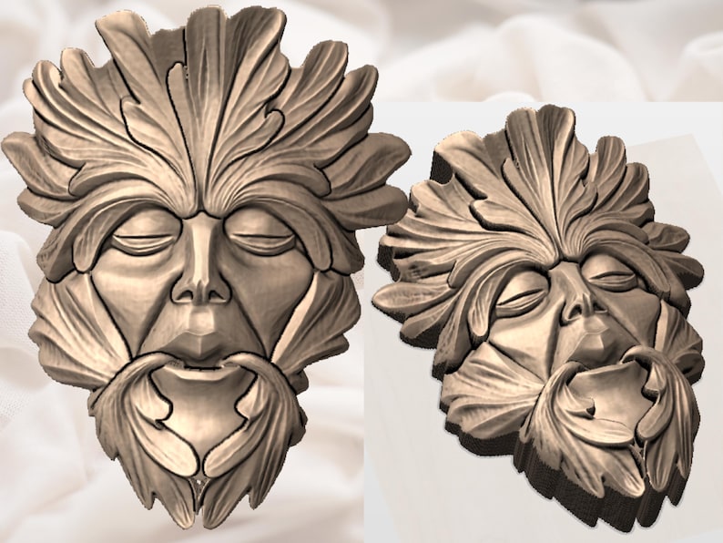 14 Green Man STL Files for CNC & 3D Printing – Pagan Wall Art, Woodland ...