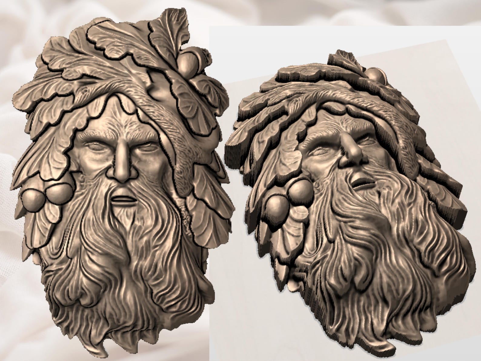 14 Green Man STL Files for CNC & 3D Printing – Pagan Wall Art, Woodland ...