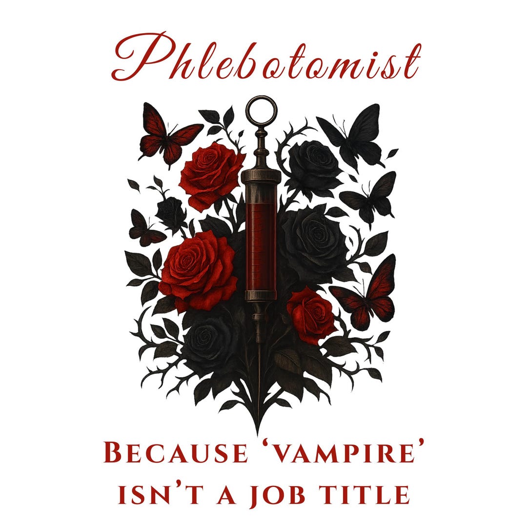 Gothic Phlebotomist PNG: Syringe With Roses & Butterflies (digital ...