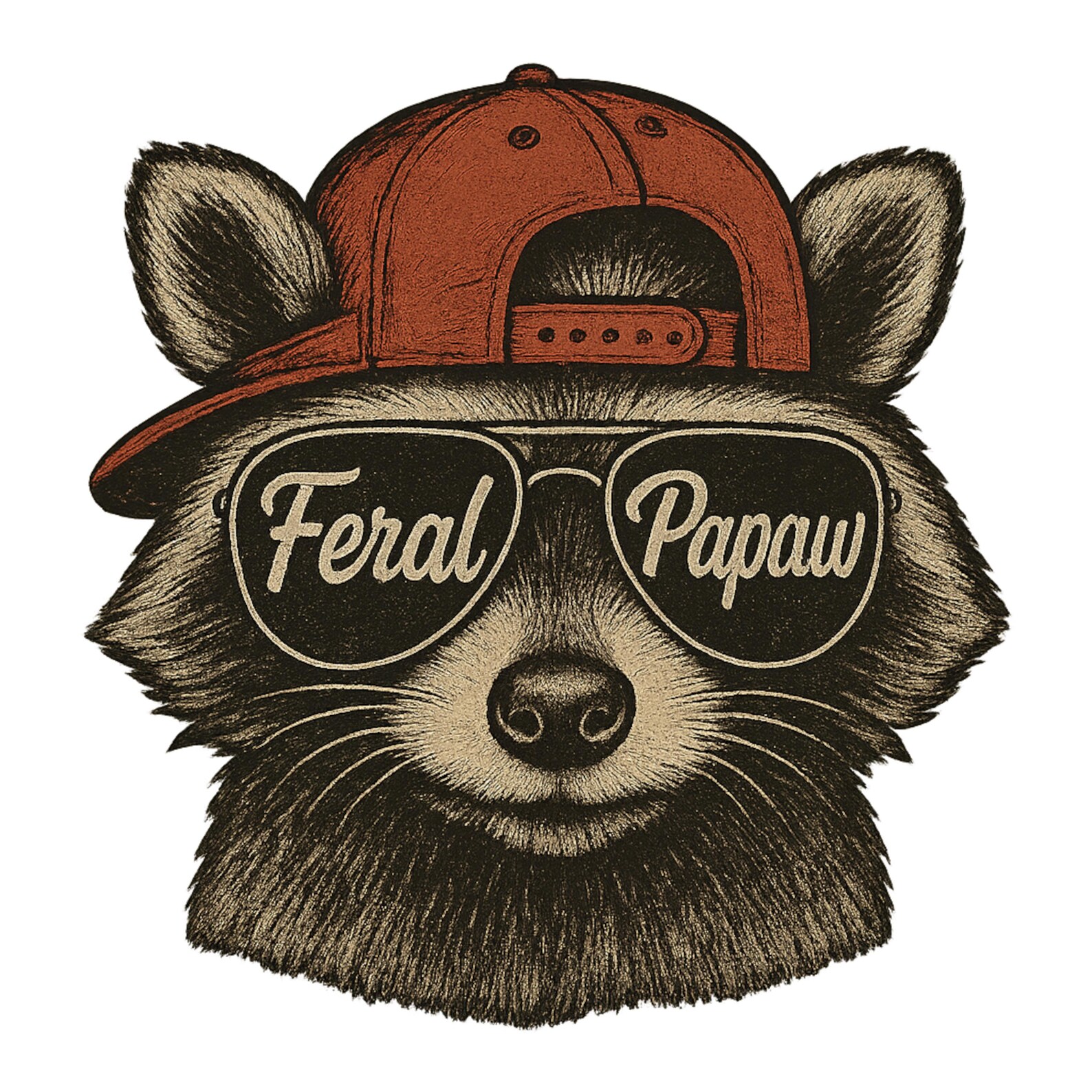 Feral Papaw PNG, Funny Grandpa Shirt Design, Raccoon Papaw Sublimation ...