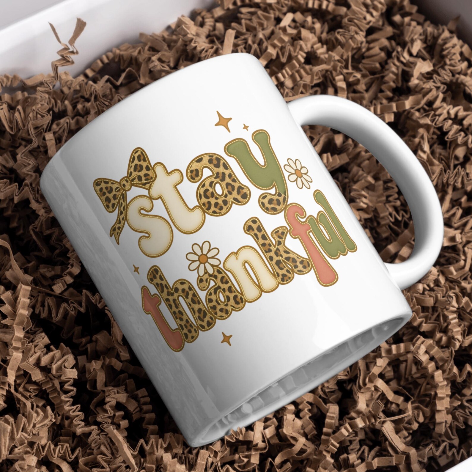 Stay Thankful Leopard Print PNG: Thanksgiving Design (digital Download ...