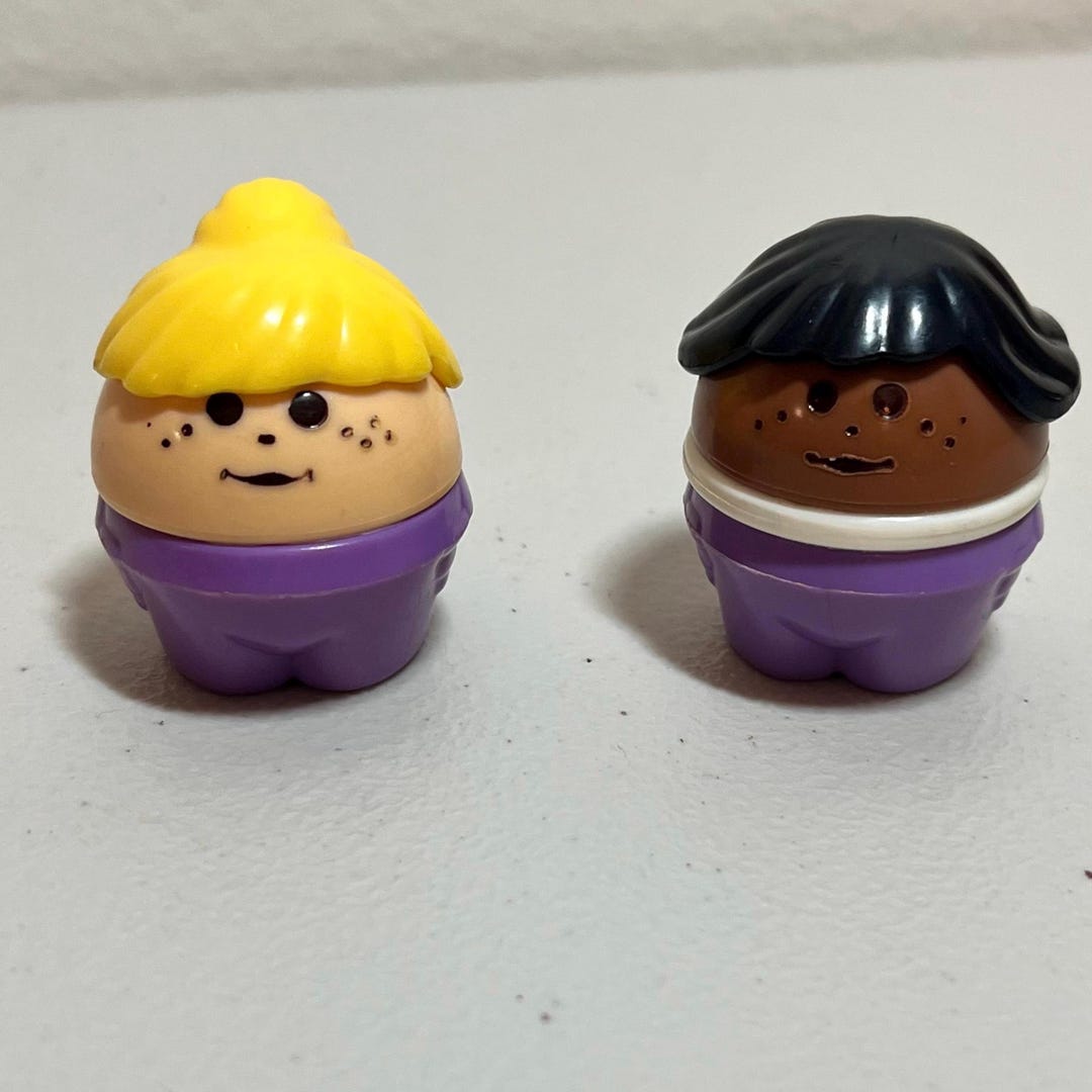VTG Little Tikes Toddle Tots African American Girl Caucasin Purple ...