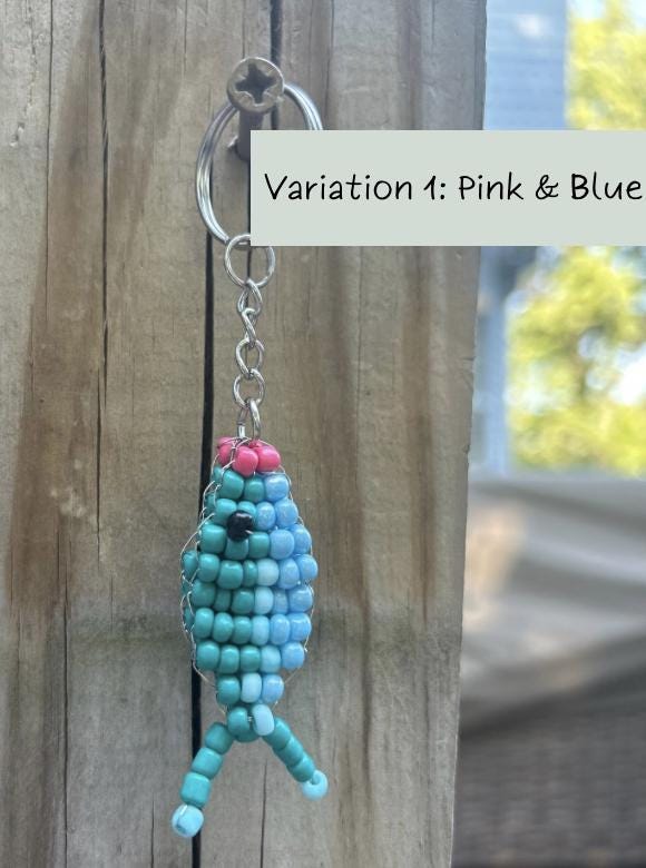 Beaded Fish Keychain | Colorful Fish | Beadwork - Etsy