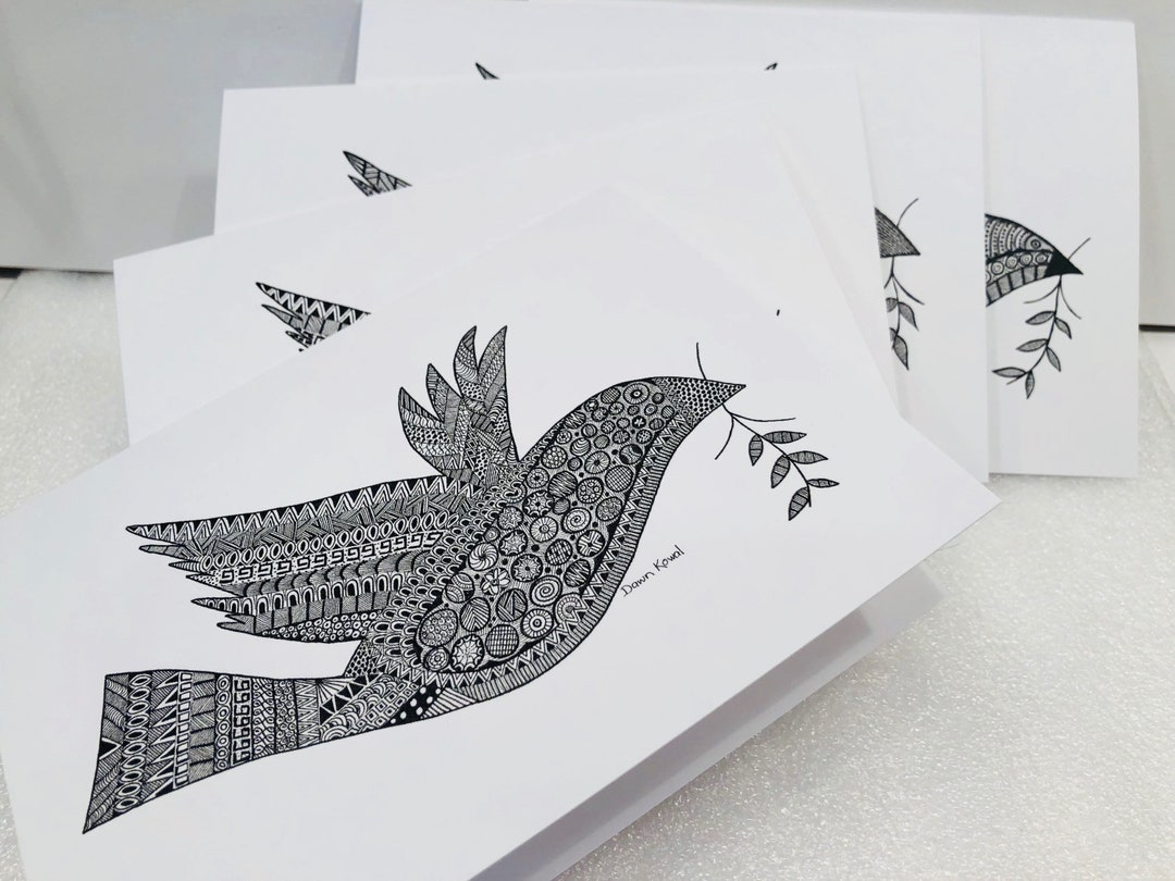 DOVE Note Cards 5 Unique Different Designs Blank Inside Peace on Earth ...