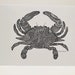 Crab Note Cards 5 Pack Virginia Blue Crab Shape Pen and Ink Original ...