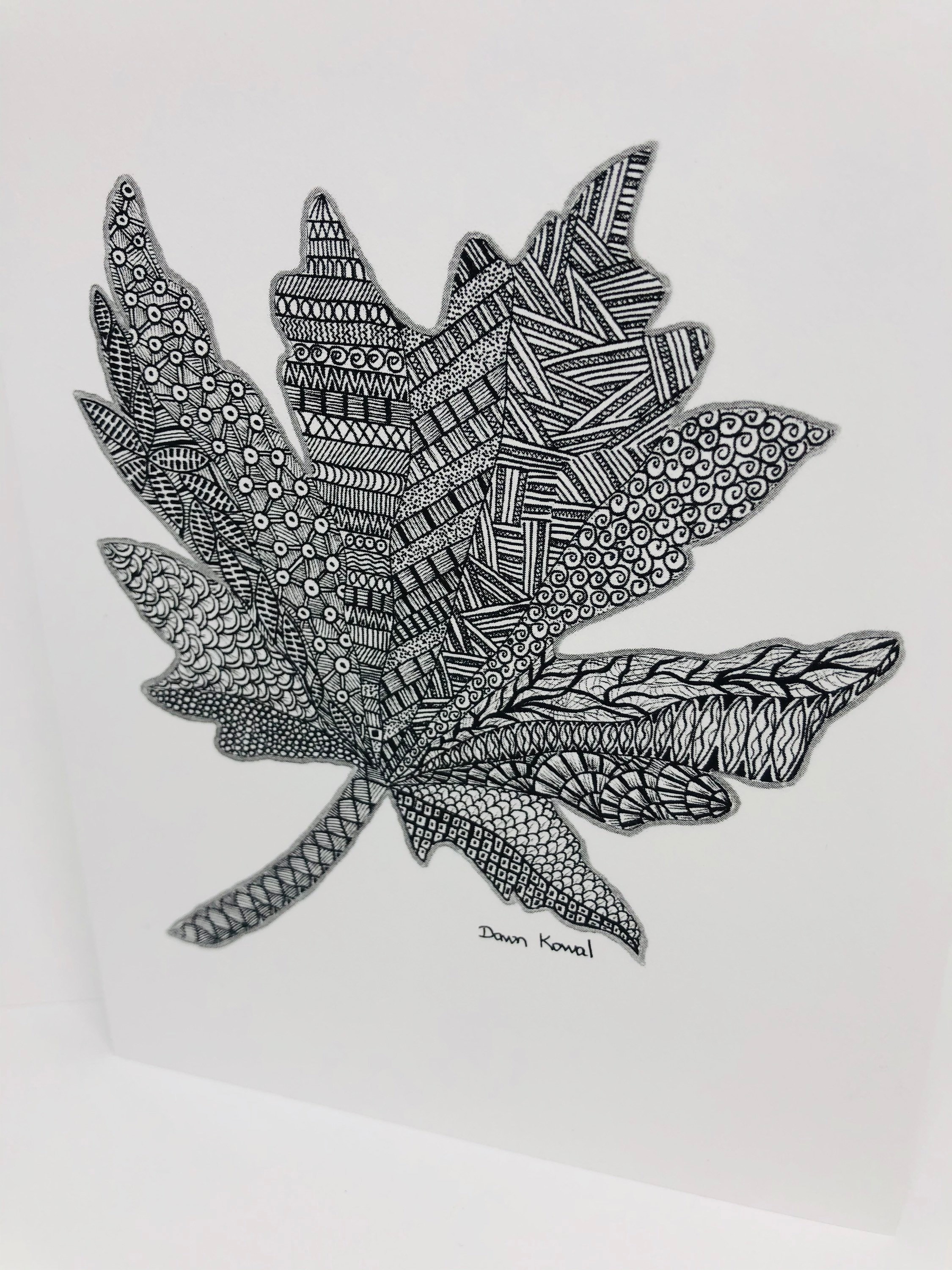 Maple Shape Leaf Notecards * 5 Cards * 3 Designs * Original Art Work ...