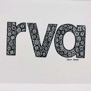 VIRGINIA State Map and RVA Blank Notecards Each One Different Original ...