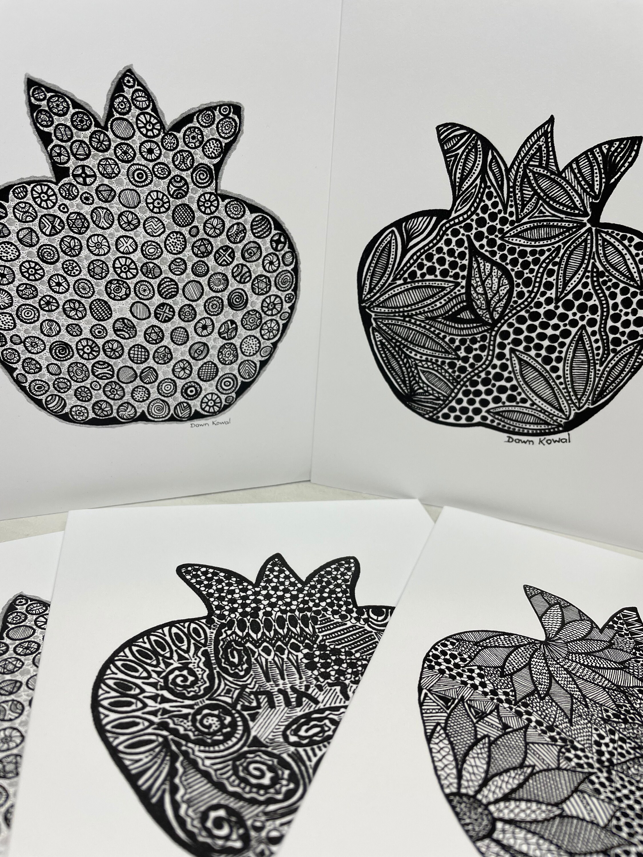 Pomegranate Note Cards Pen and Ink Judaic Inspired Abundance of ...