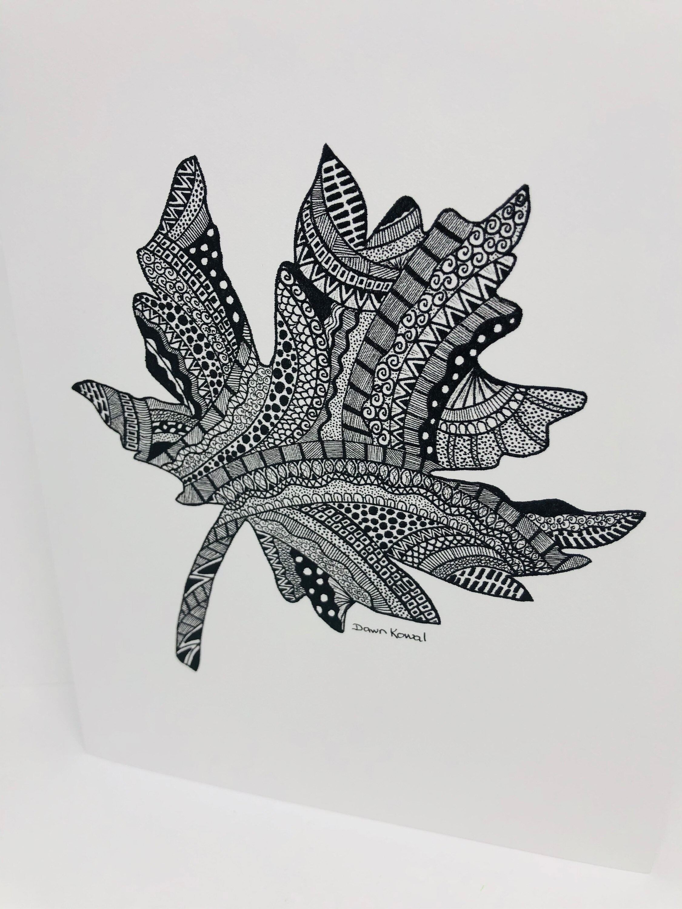 Maple Shape Leaf Notecards * 5 Cards * 3 Designs * Original Art Work ...