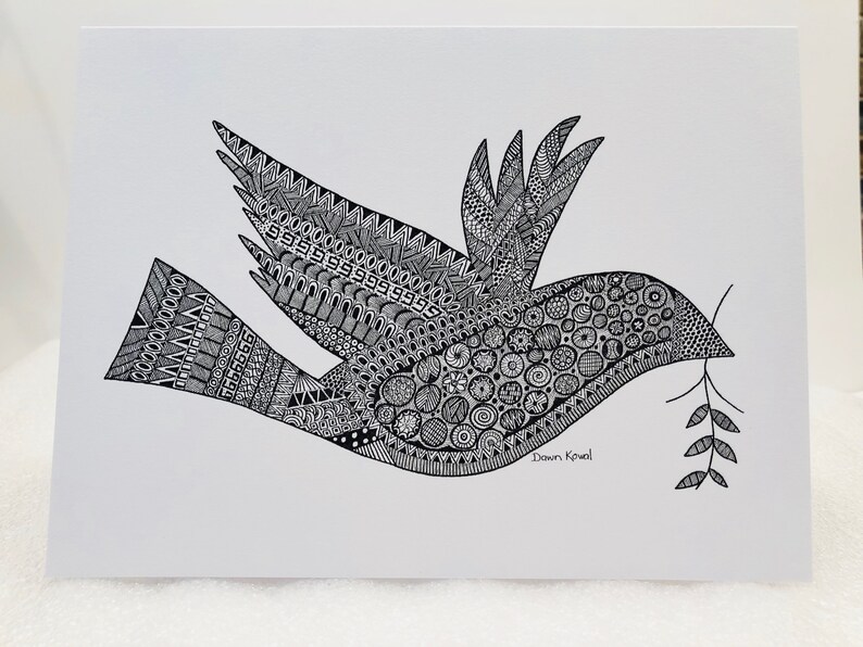 DOVE Note Cards 5 Unique Different Designs Blank Inside Peace on Earth ...