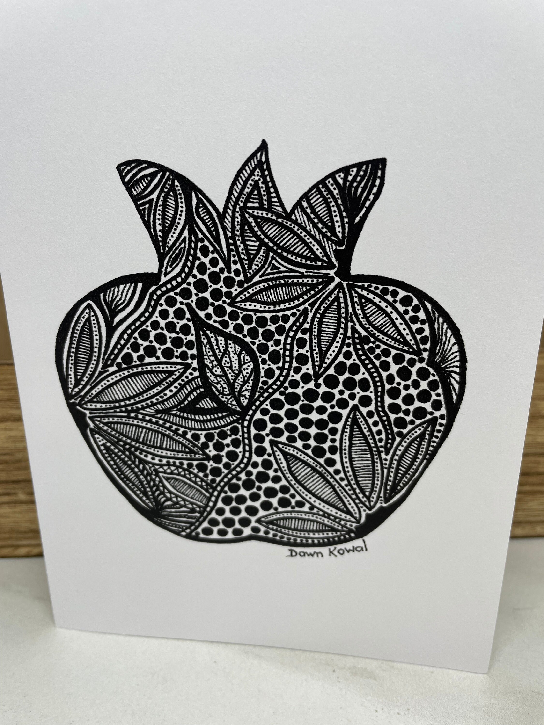 Pomegranate Note Cards Pen and Ink Judaic Inspired Abundance of ...