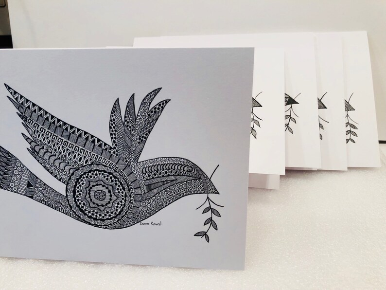 DOVE Note Cards 5 Unique Different Designs Blank Inside Peace on Earth ...