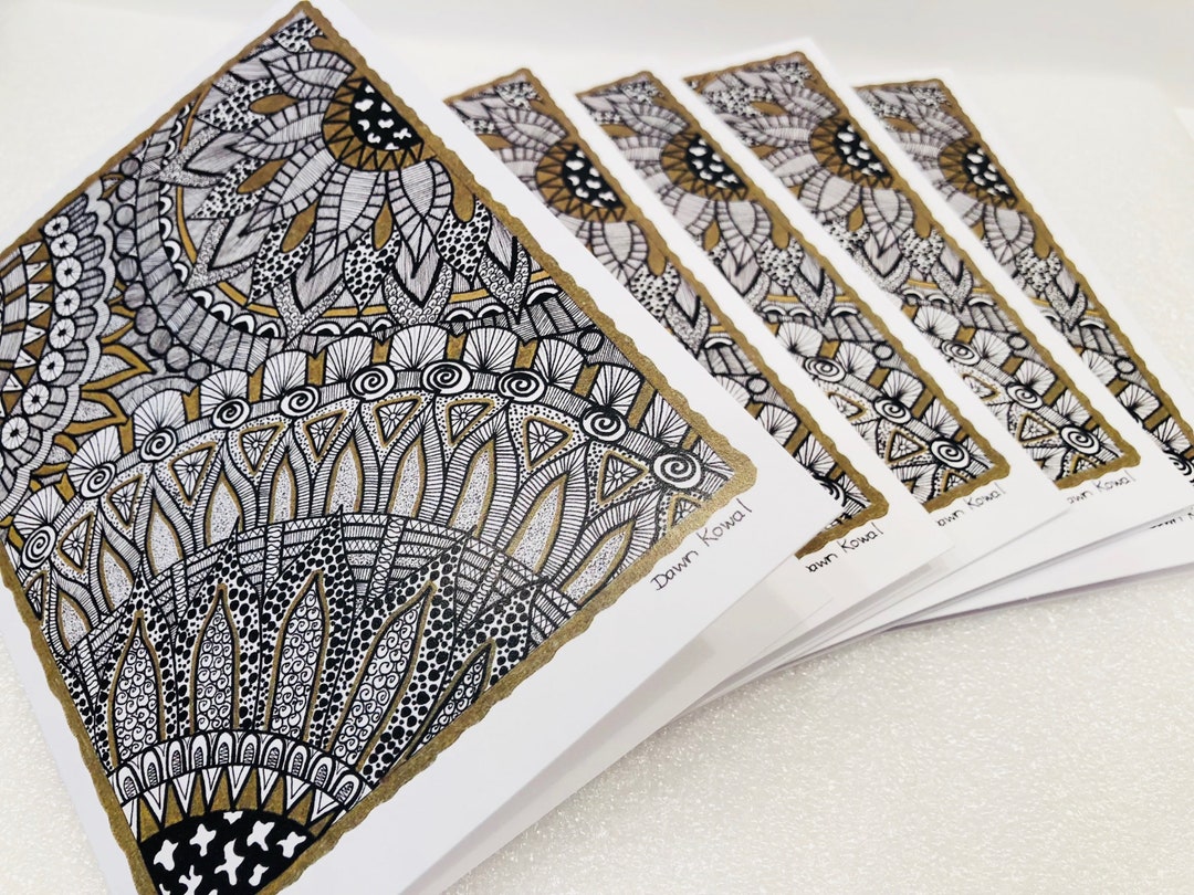 Wedding Stationer Note Cards Abstract Unique All Occasion Elegant Art ...