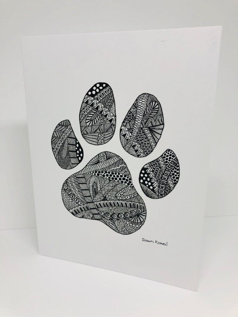 Paw Print Note cards animal lovers mascot unique | Etsy